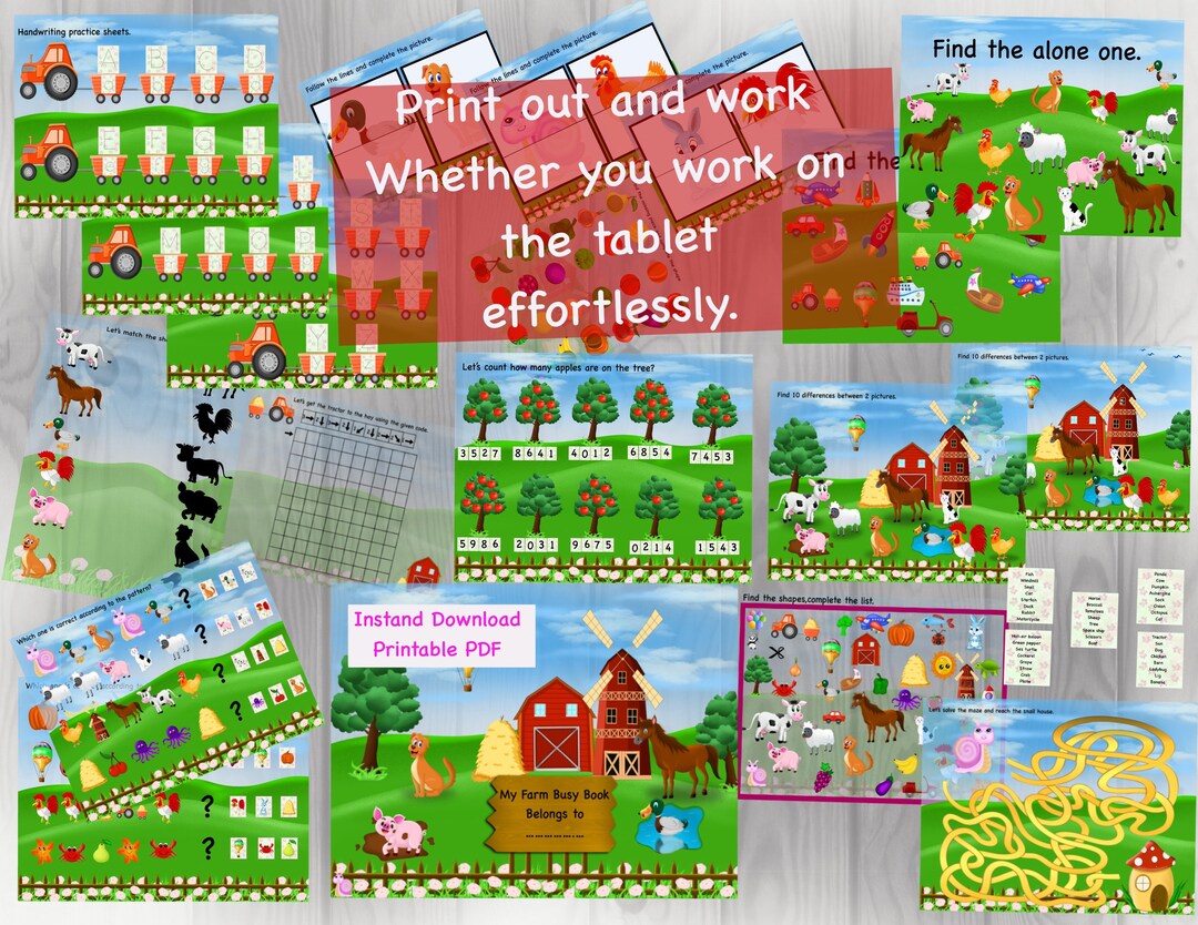 Personalized Farm Animals Toddler Busy Book: Preschool Learning ...