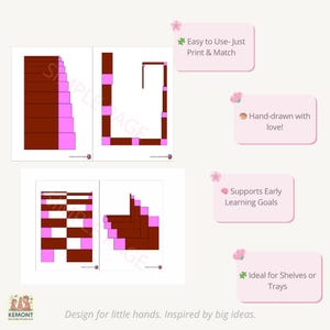 Montessori Pink Tower & Brown Stair Combo Cards | 3-in-1 Printable ...