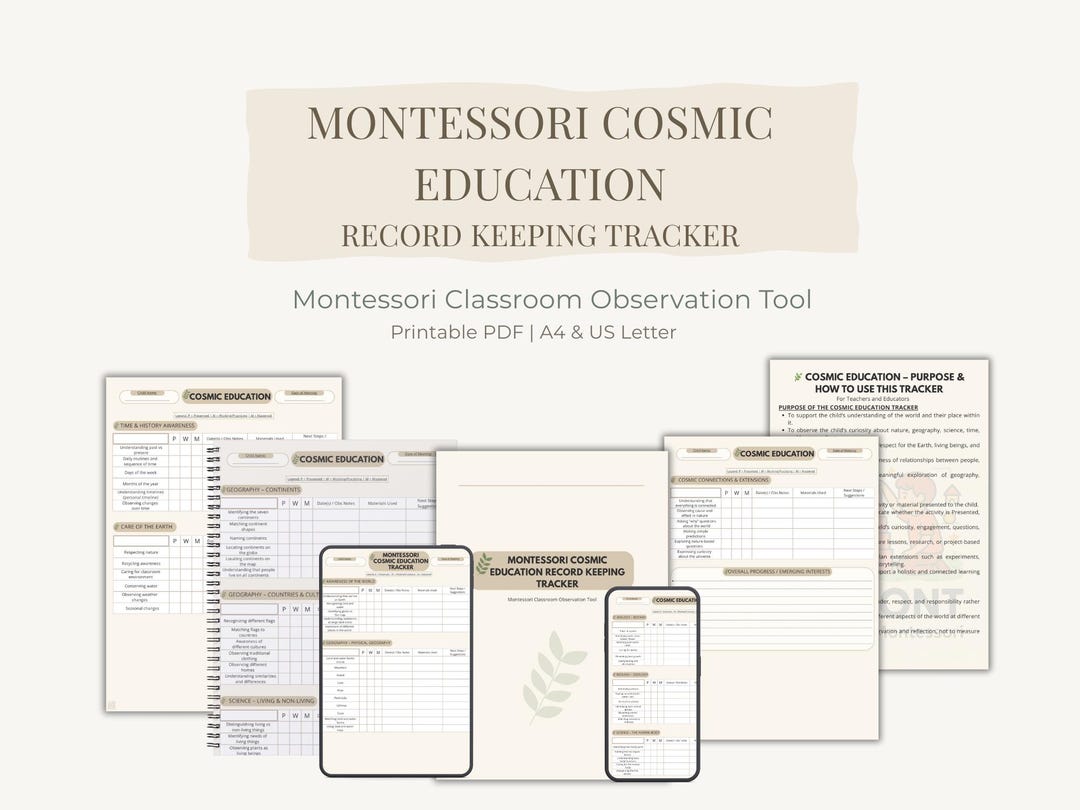 Montessori Cosmic Education Record Keeping Tracker | Classroom ...