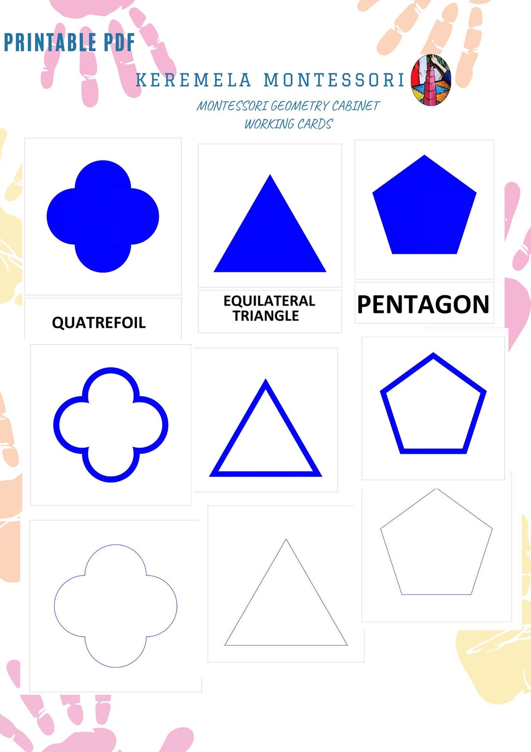 Montessori Geometry Cabinet Cards.educational Material .montessori ...