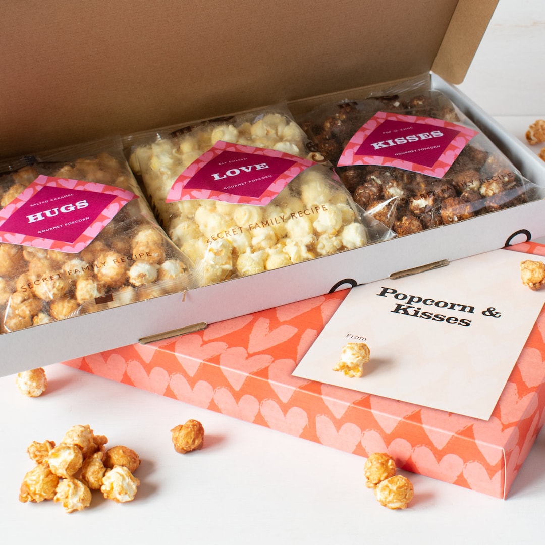 Popcorn & Kisses Gourmet Popcorn Letterbox Gift Luxury Food Gift ...