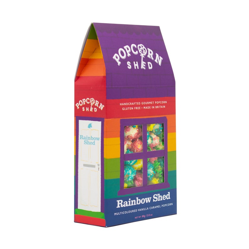 Rainbow Gourmet Popcorn - Multicoloured Vanilla Caramel Popcorn - Food ...