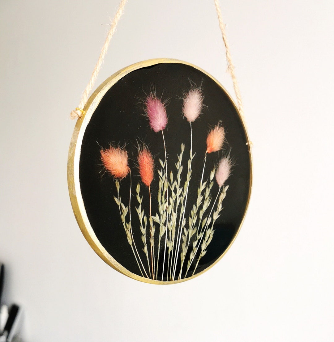 Round Wall Decor Pressed Flower Frame Herbarium Frame Real Flower in ...