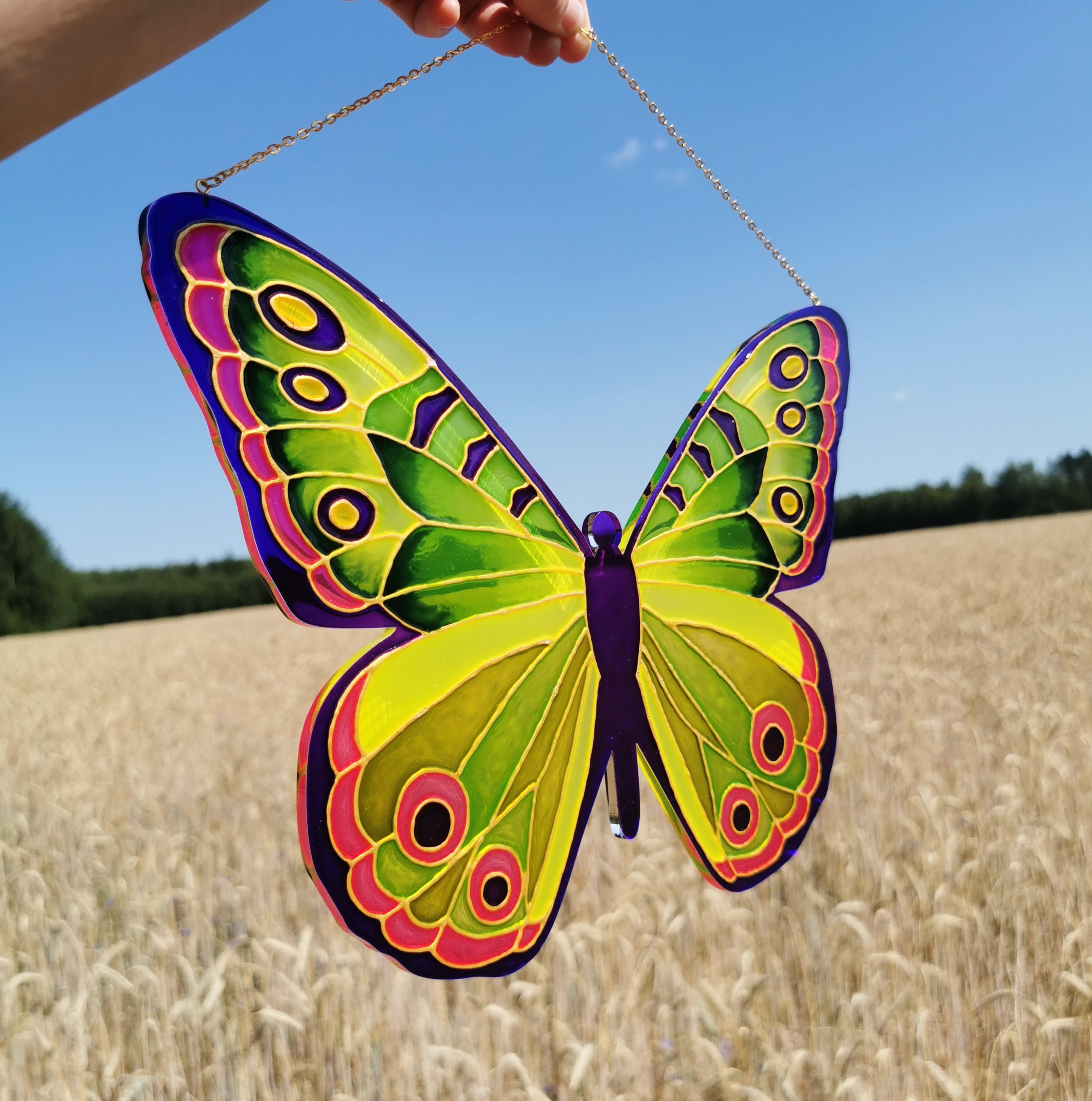 Stained Glass Butterfly Window Suncatcher Butterfly Sun Catcher for ...
