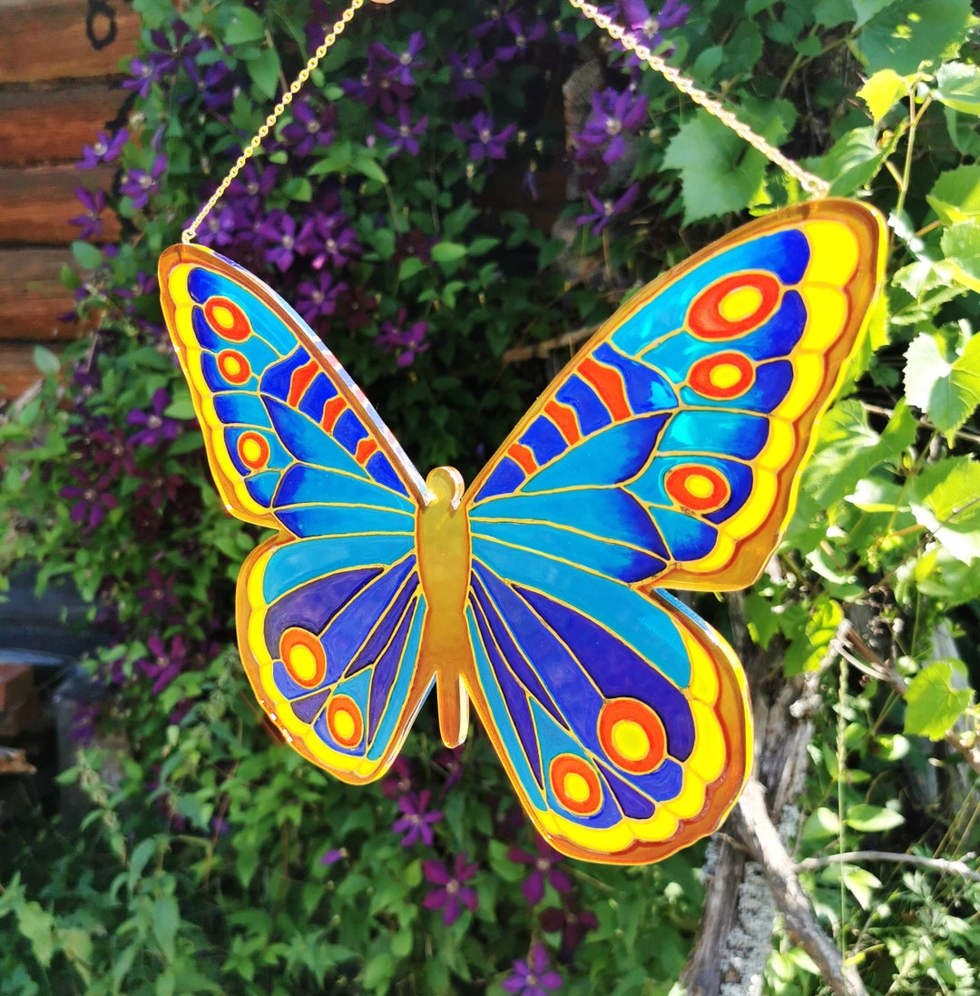 Stain Glass Butterfly Wall Decor Butterfly Suncatcher for Window ...