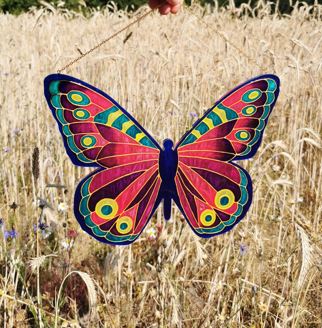 Glass Butterfly Art Butterfly Suncatcher for Window Suncatcher ...