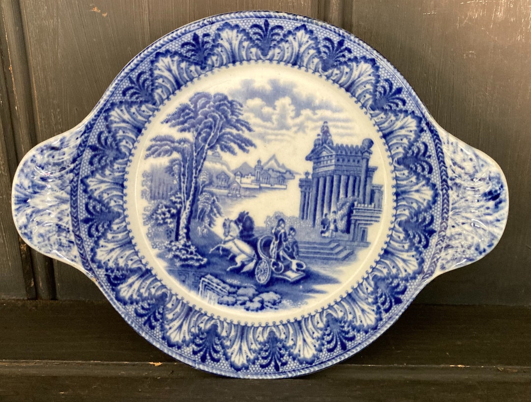 Vintage Blue & White Dish by Cauldon, in the 'chariot' Pattern - Etsy