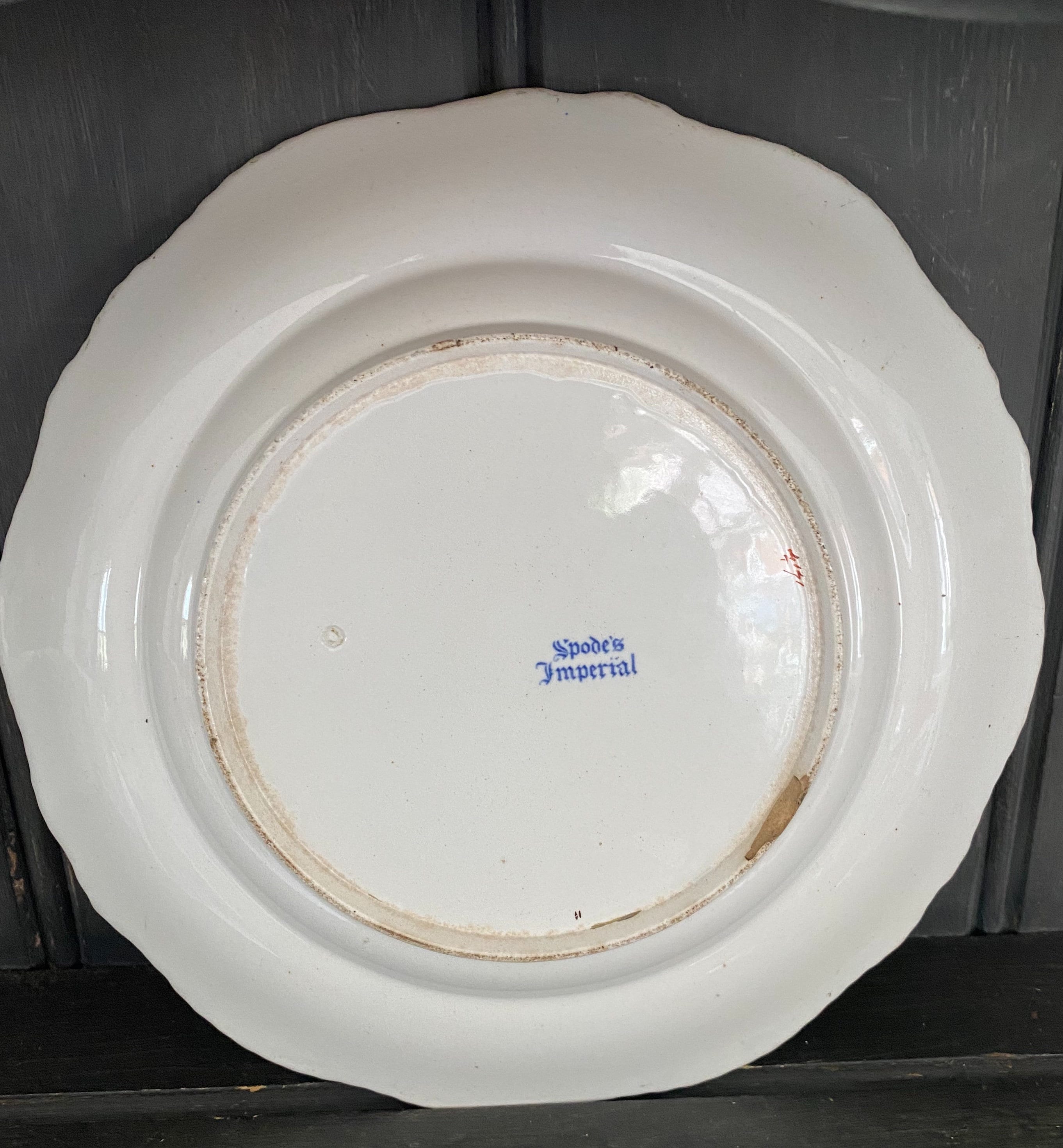 Antique Copeland Spode Plate in Blue, Pink and Gold - Etsy