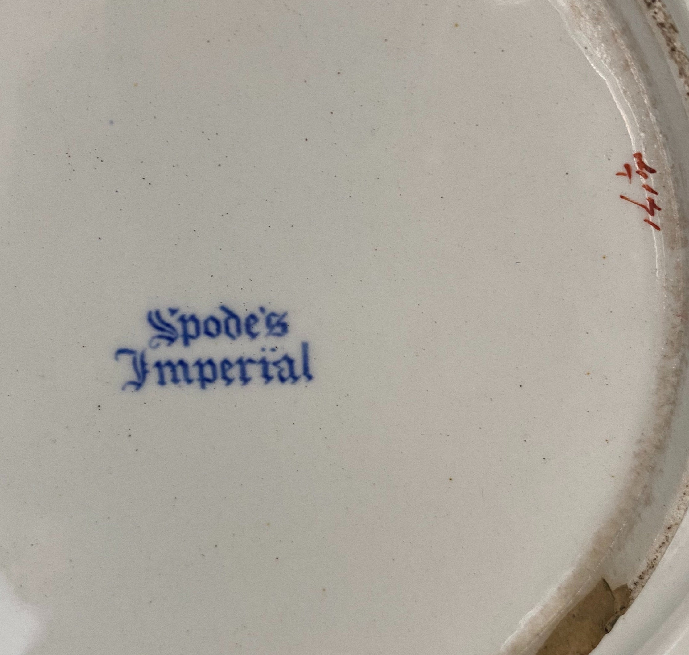 Antique Copeland Spode Plate in Blue, Pink and Gold - Etsy