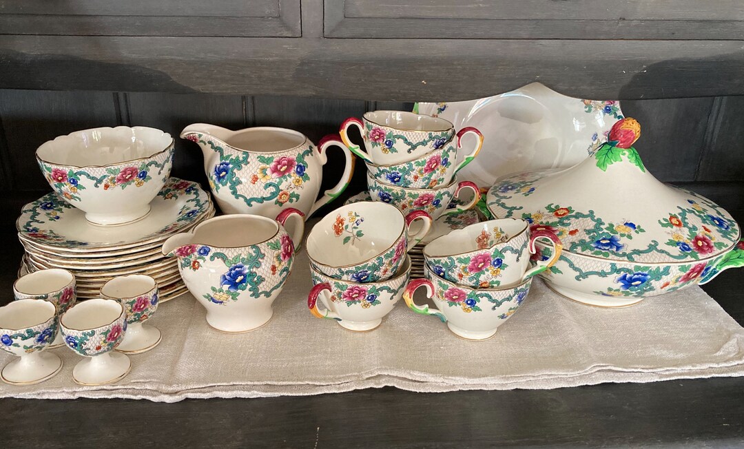 Vintage Royal Cauldon China Set in 'victoria' Pattern - Various Pieces ...