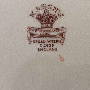 Rare Vintage Mason's Ironstone China in Green 'bible' Pattern - Various ...