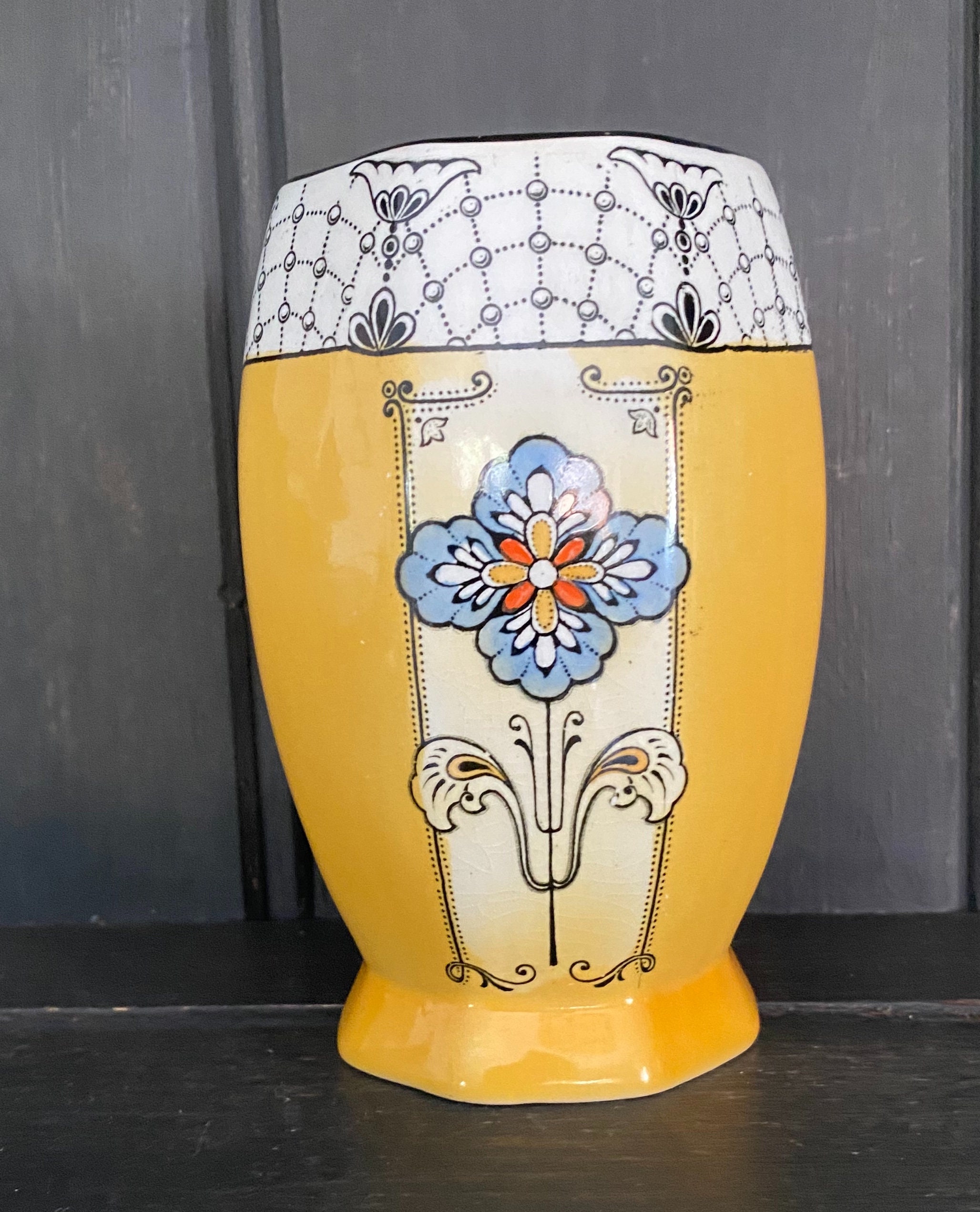 Vintage Octagonal Vase in Art Deco Style - Etsy