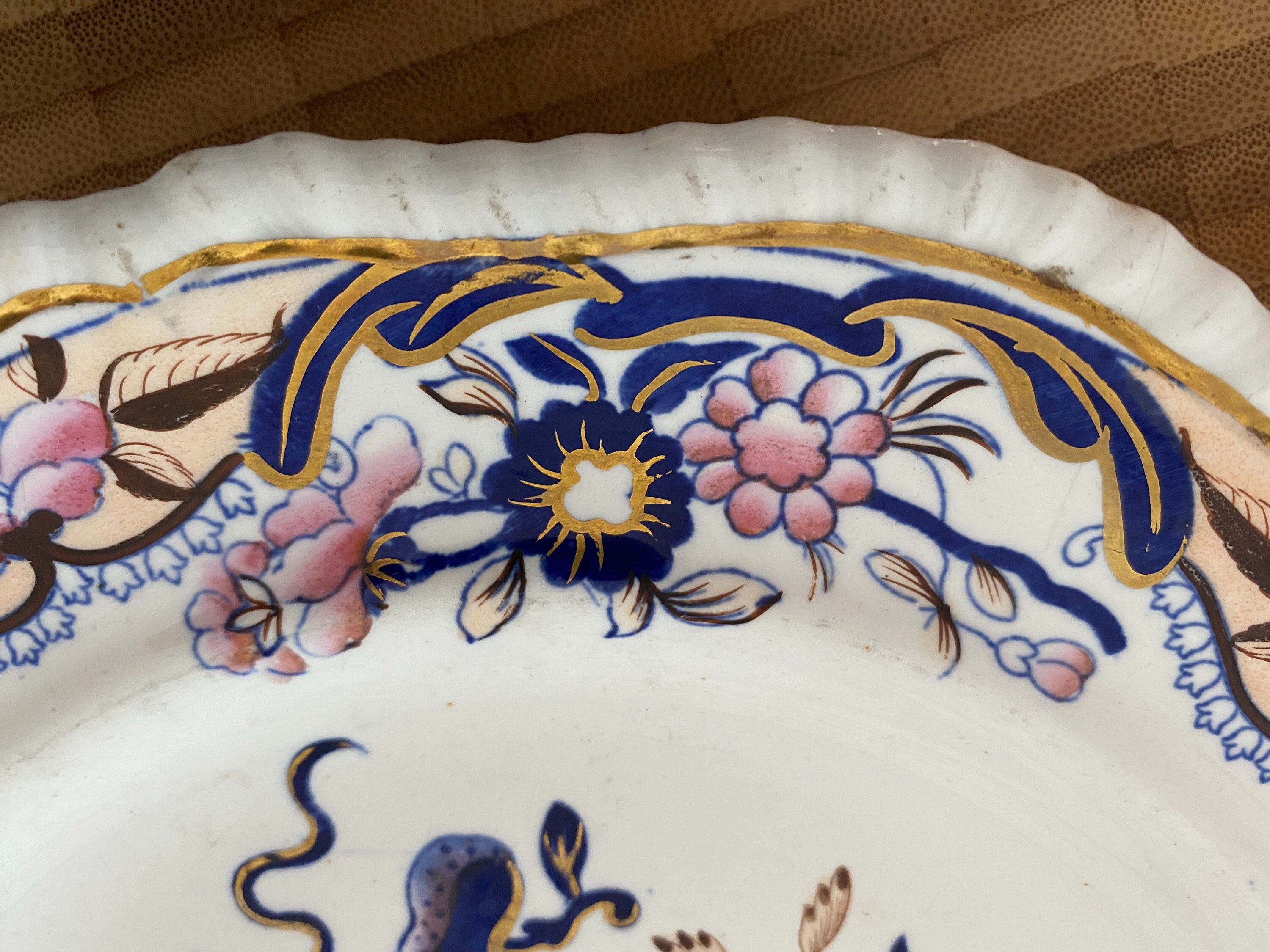 Antique Copeland Spode Plate in Blue Pink and Gold - Etsy