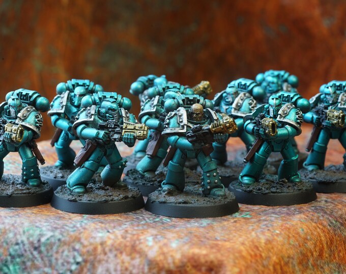 Warhammer 40k Alpha Legion MK4 Volkite Squad Plastic Resin Painted ...