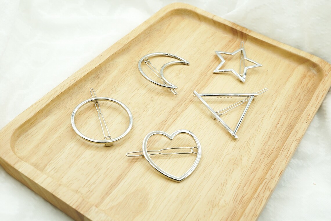 Minimalist hair clip Geometric hair clip Gold hair | Etsy