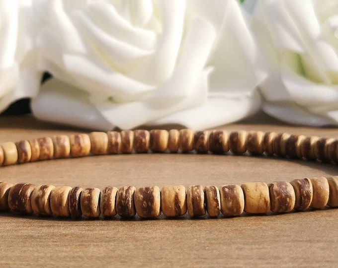 Coconut Wood and Lava Stone Matching Bracelet Set- Black Lava and ...