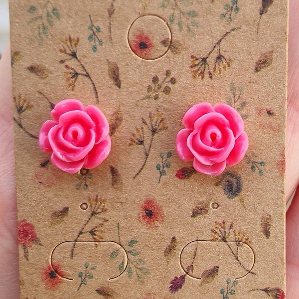 Hot Pink Studs - Etsy
