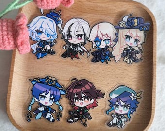 Genshin Chibi Vinyl Stickers - Navia, Columbina, Arlecchino - Set of 3 ...