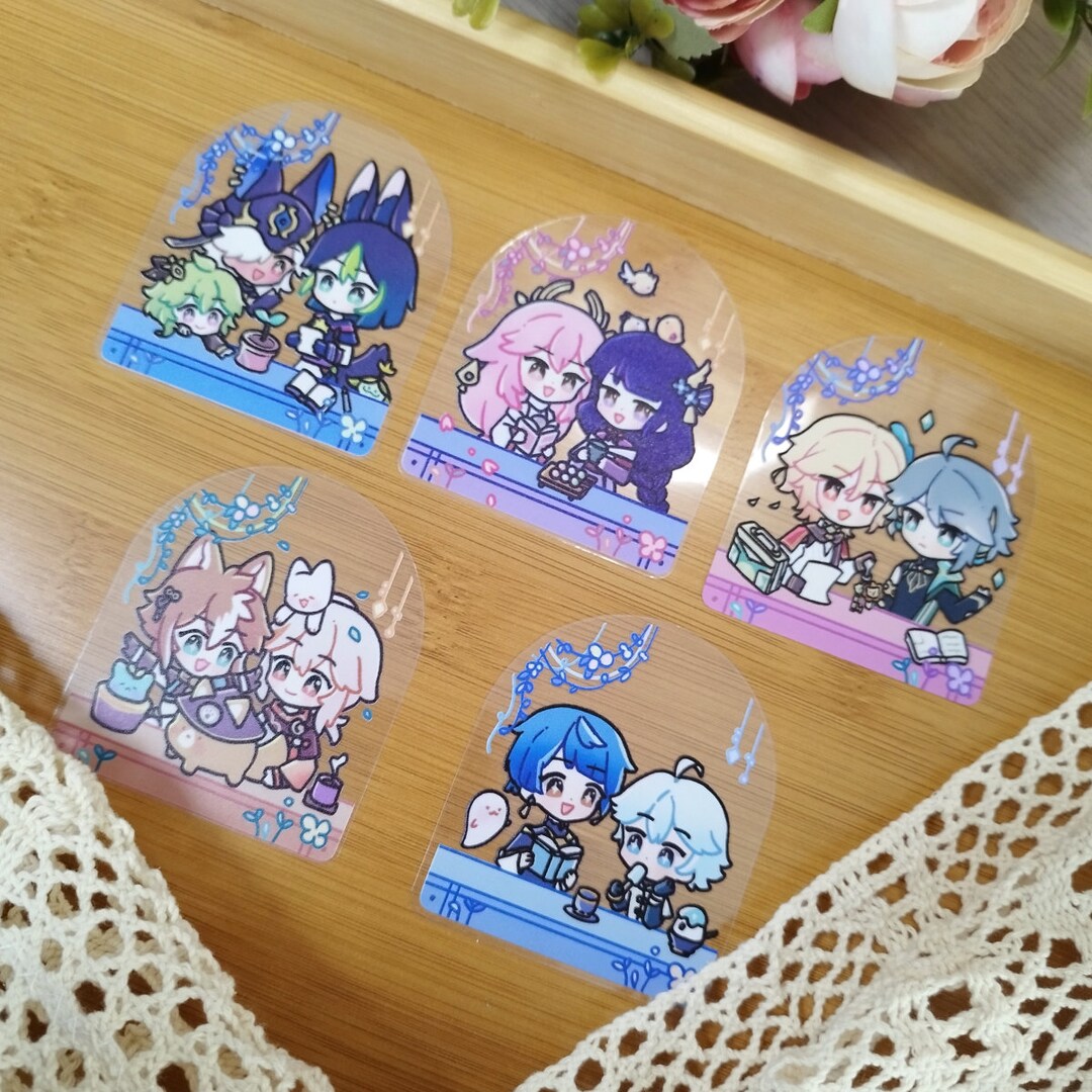 Genshin Impact Family Transparent Stickers - Etsy