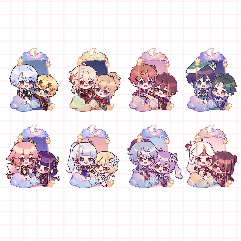 Genshin Impact Fantasy Transparent Stickers - Etsy