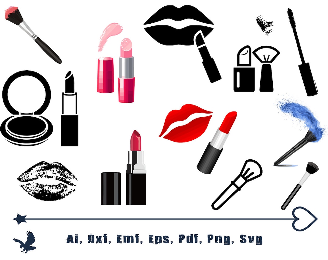 Makeup Svg Bundle Lipstick Svg Mascara Svg Nail Polish Svg Makeup Brush ...