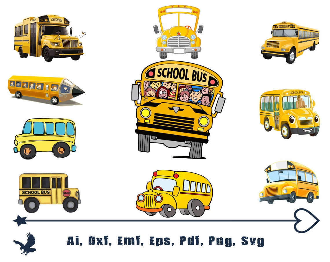 School Bus Monograms SVG DXF PNG Eps Yellow Teacher Back to | Etsy