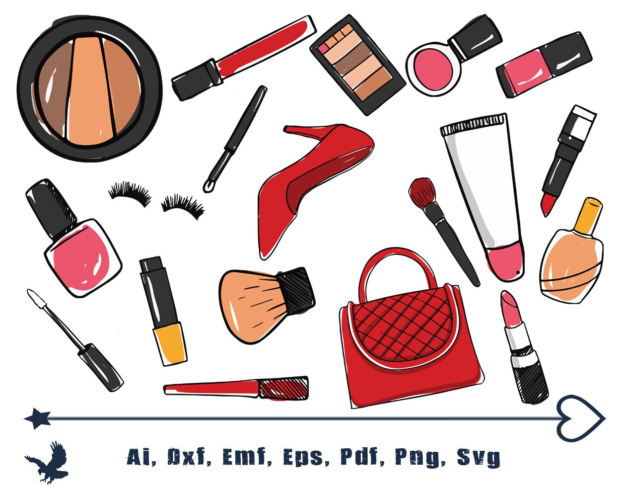 Cosmetics svg file for cricut Beauty Design Elements Lipstick | Etsy