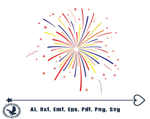Fireworks SVG New Year SVG Cut File Vinyl Decal for Silhouette - Etsy ...