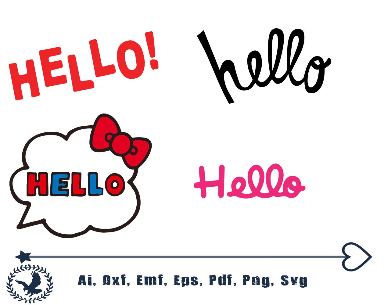 Hello SVG File Hello DXF Hello Cut File Hello Clip Art | Etsy Canada