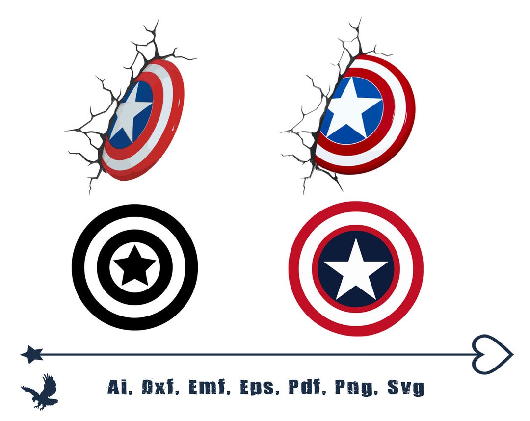 Captain America Shield Logo Marvel SVG EPS JPG Png Dwg Digital Download ...