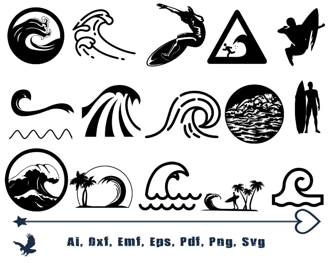Wave SVG Bundle Wave SVG Wave Clipart Wave Cut Files for - Etsy