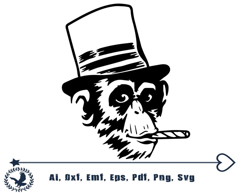 Monkey SVG Cut File SVG DXF for Cameo Silhouette Cricut | Etsy