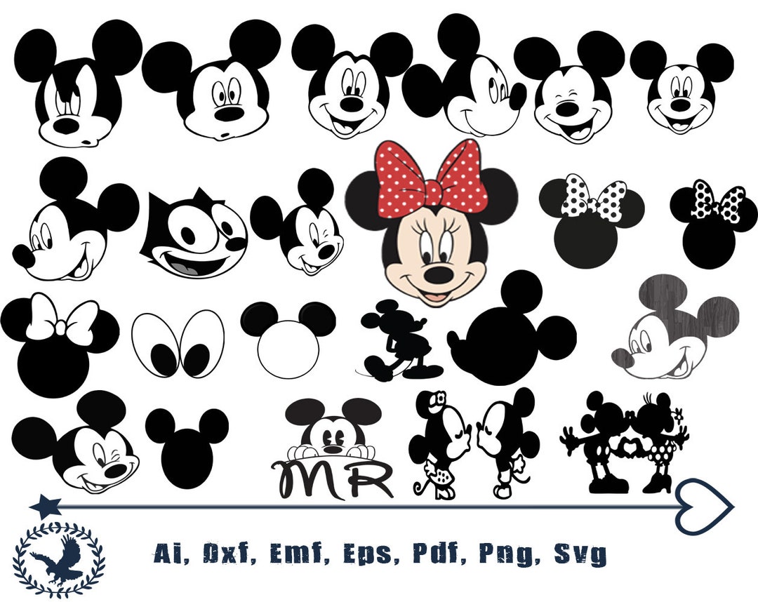 Mickey Mouse Monogram Frames SVG Collection, Minnie Mouse Monogram ...