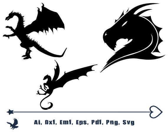 Dragon SVG Bundle Dragon SVG Dragon Clipart Dragon Cut | Etsy
