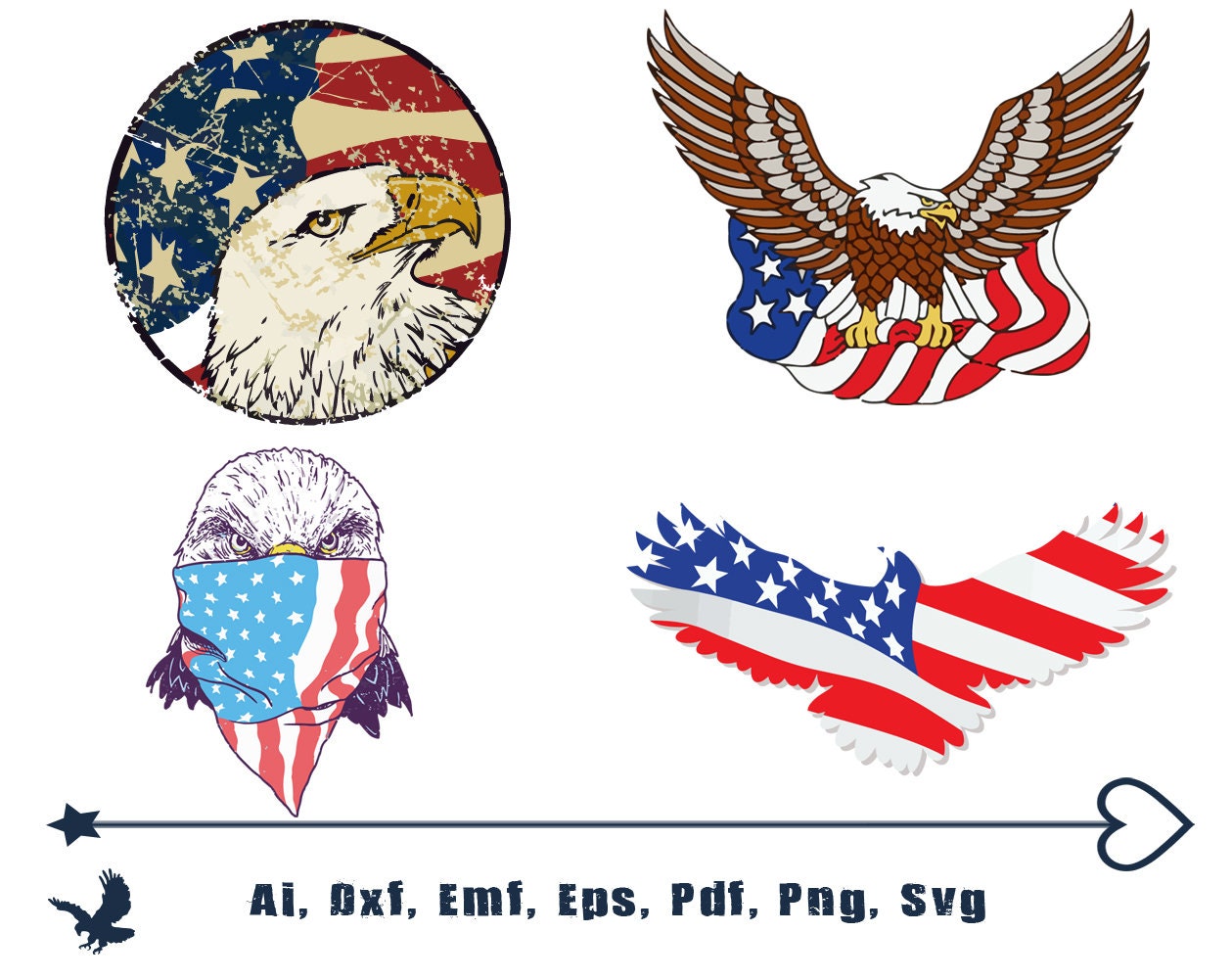 American Flag Eagle Thin Blue Line Svg Clipart Cut File | Etsy