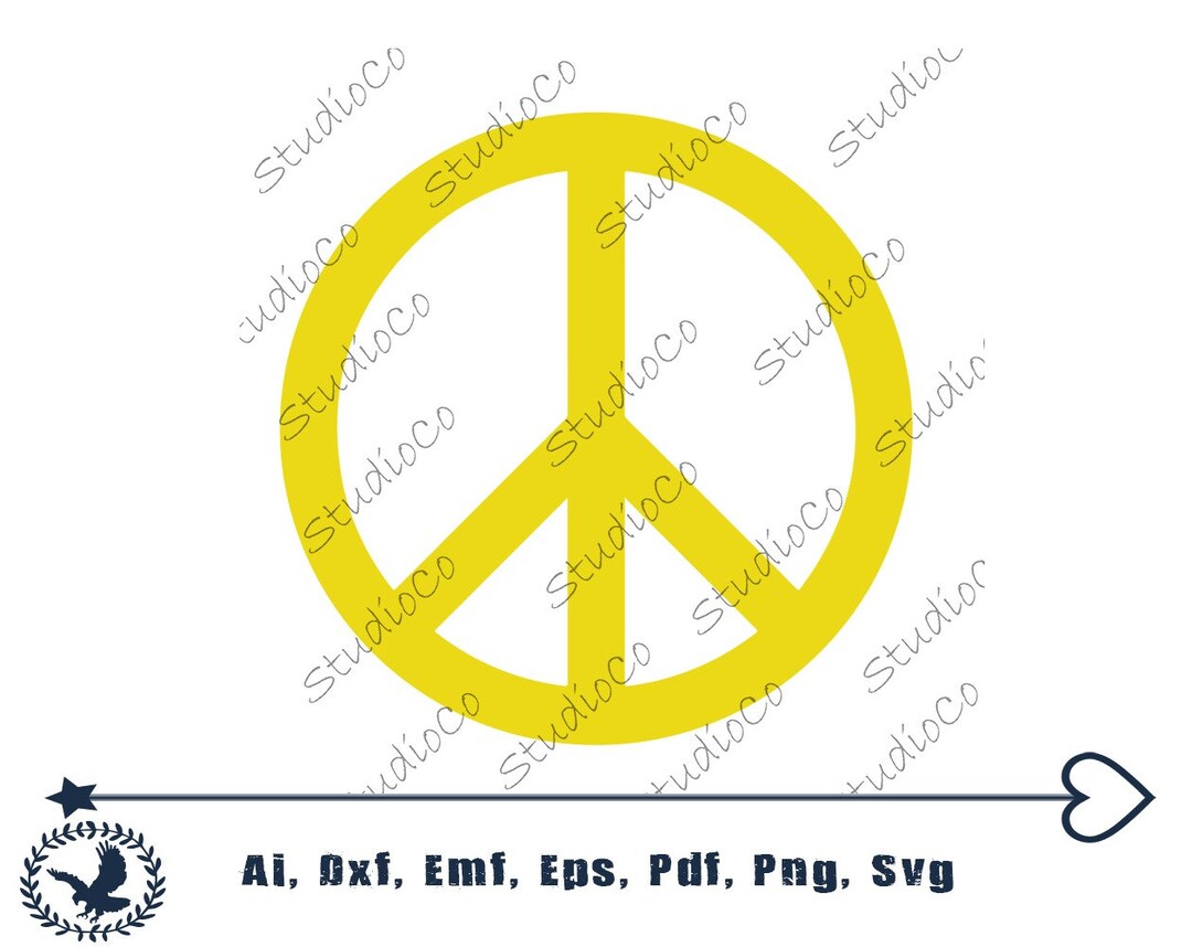 Peace Sign SVG File, Instant Download for Cricut or Silhouette, DXF ...