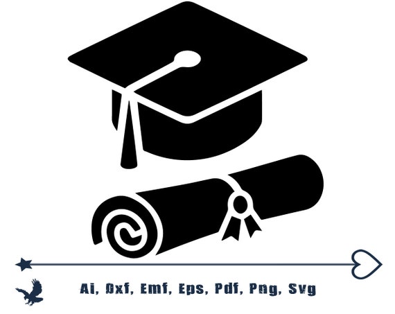 Graduation Svg Hat Svg Diploma Graduation Cut File Svg Eps Dxf