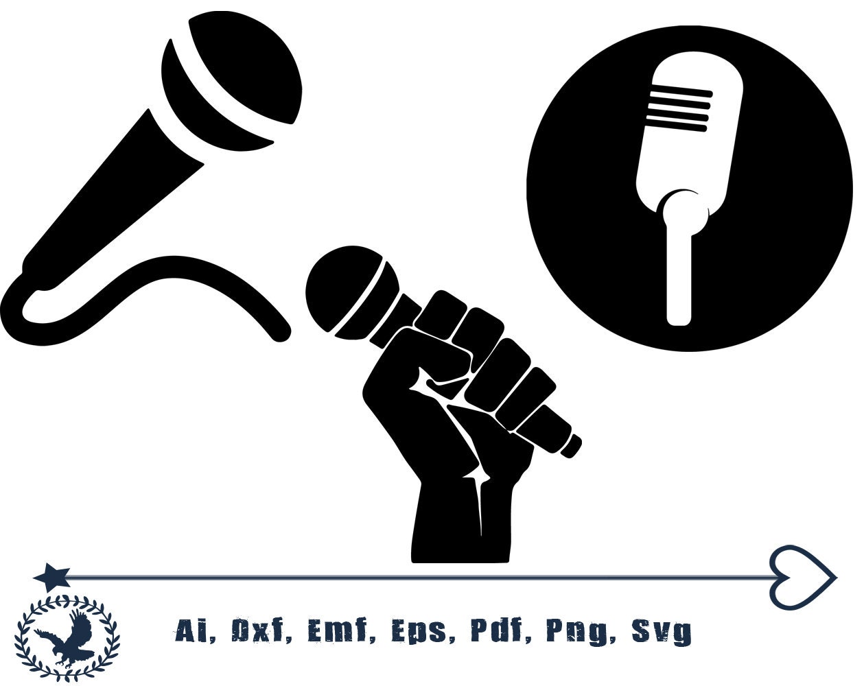 Microphone SVG Bundle, Microphone SVG, Microphone Clipart, Cut Files ...
