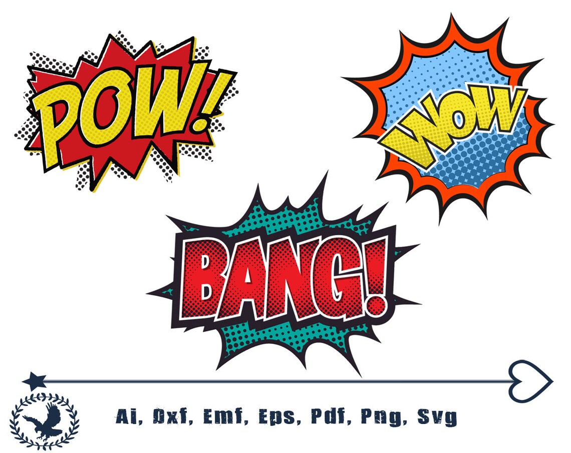 Pow Bang Wow Cut File Superhero SVG Hero Super Hero Comics - Etsy