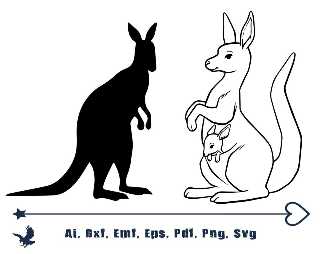 Kangaroo SVG, Kangaroo Silhouette SVG, Svg Cut Files for Cricut and ...