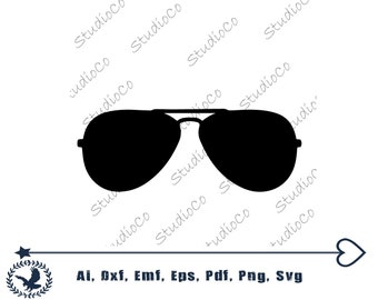 Aviator Sunglasses SVG Aviators SVG Sunglasses Silhouette Shape Png Cut ...