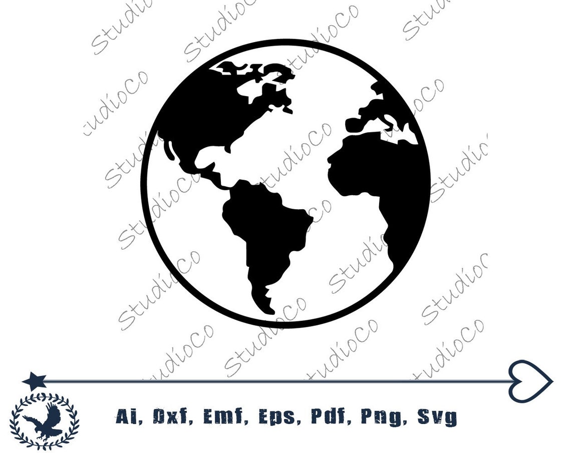 Planet Earth Svg Planet Earth Silhouette Planet Earth Svg - Etsy
