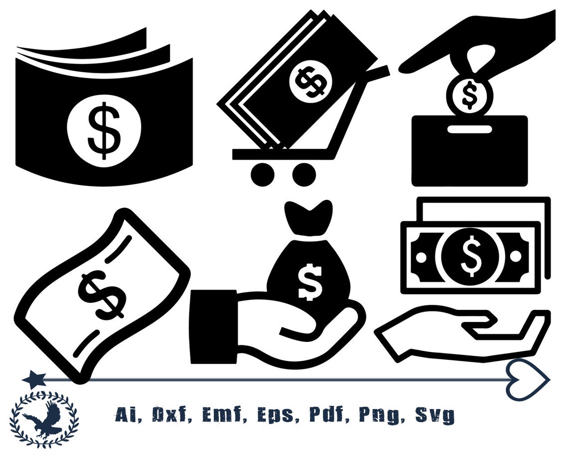 MONEY SVG Money Money Clipart Money Vector Money Bag Svg - Etsy