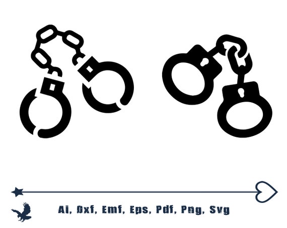 Handcuffs silhoutte Svg Hand Cuffs Svg Police Svg Silhouette Vector ...