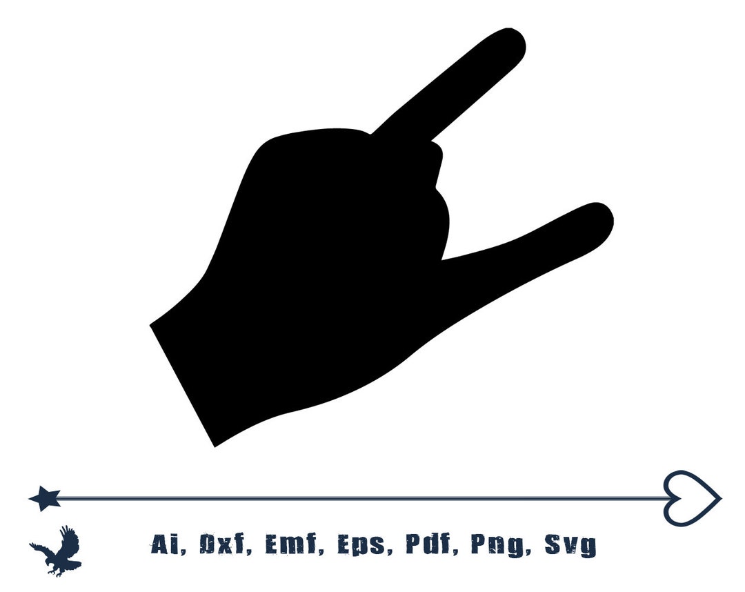 Rockin' Rock Out Hand - JPG, Png & SVG, DXF Cut File, Printable Digital ...