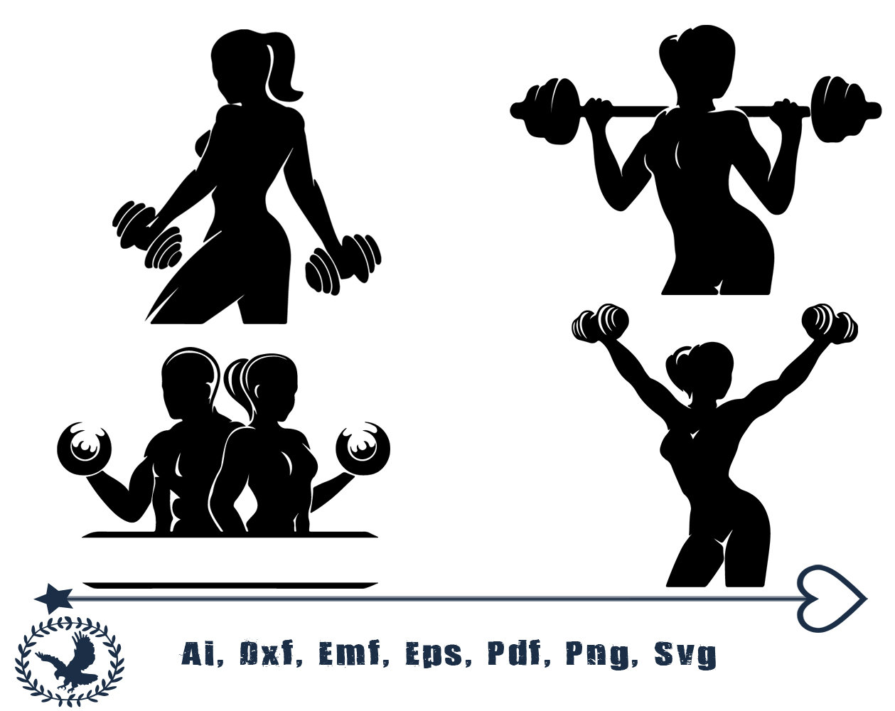 Fitness Crossfit Gym Women Silhouettesvg - Etsy