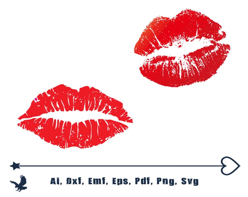 KISS SVG FILE lips svg kisses svg red kiss lips kissing | Etsy