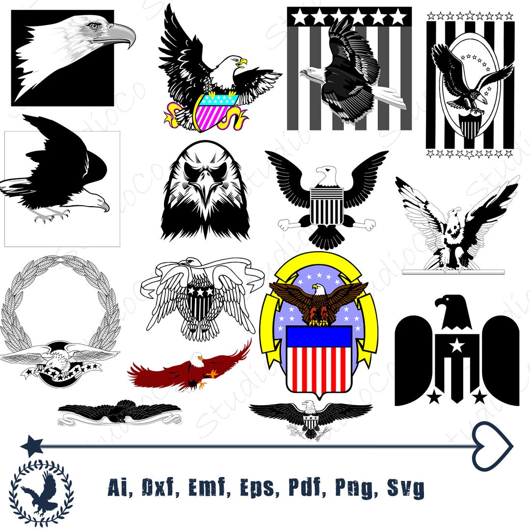 Eagle Svg Bundle, Eagle Monogram Svg, Bird Svg, Eagle Clipart, Eagles ...
