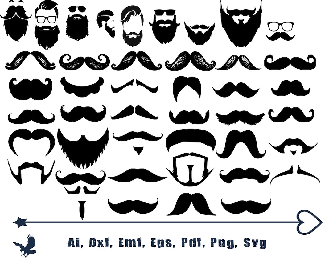 BEARD SVG, Long Beard Svg, Beards Png, Short Beard File, Hipster Beard ...