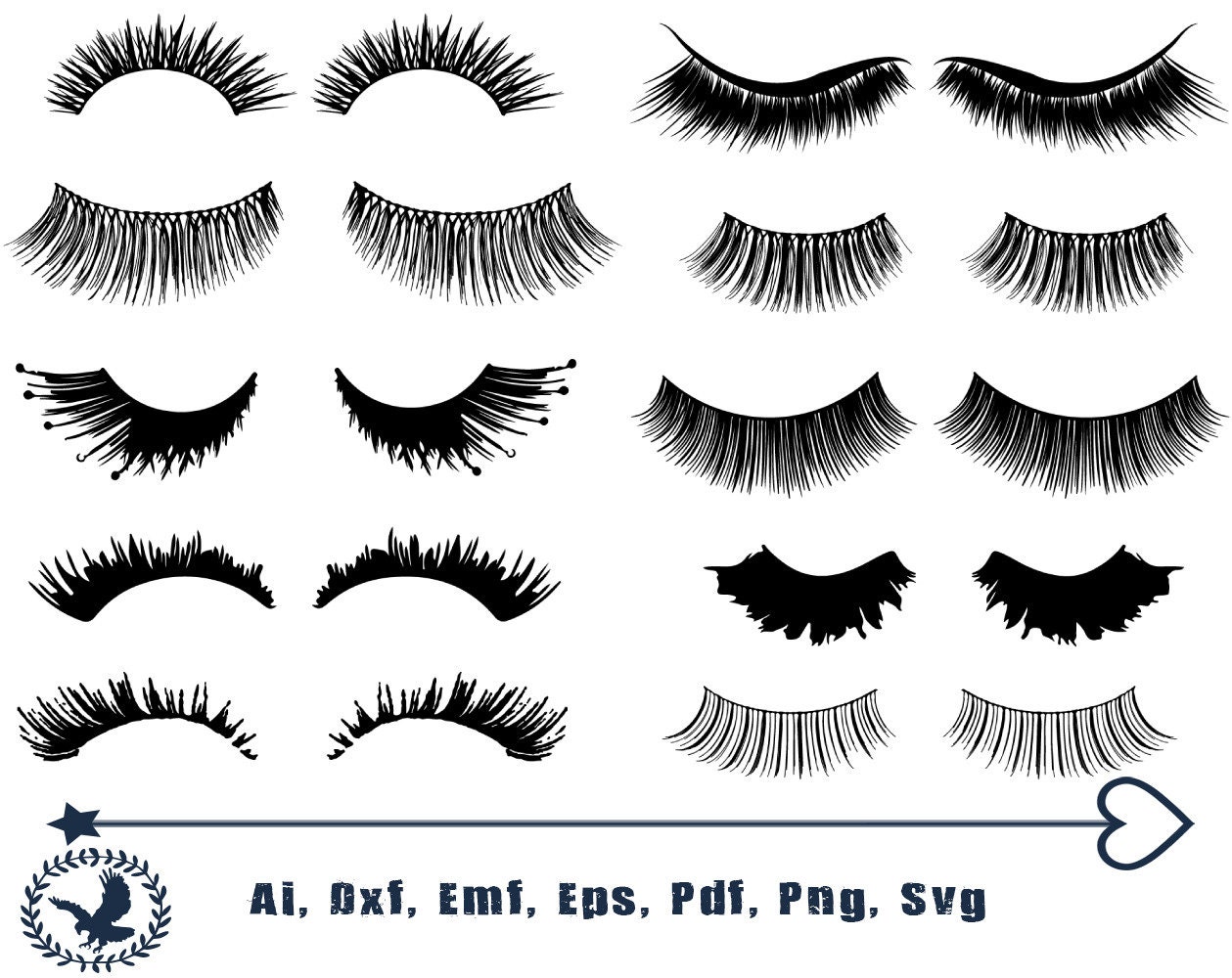 Eyelashes SVG Bundle Lashes SVG Eyes SVG Pack Cut File | Etsy